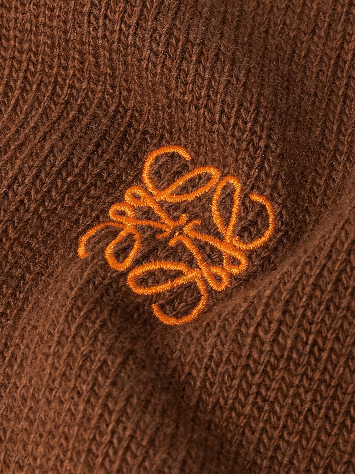 LOEWE - Anagram Logo-Embroidered Wool Sweater - Brown Loewe