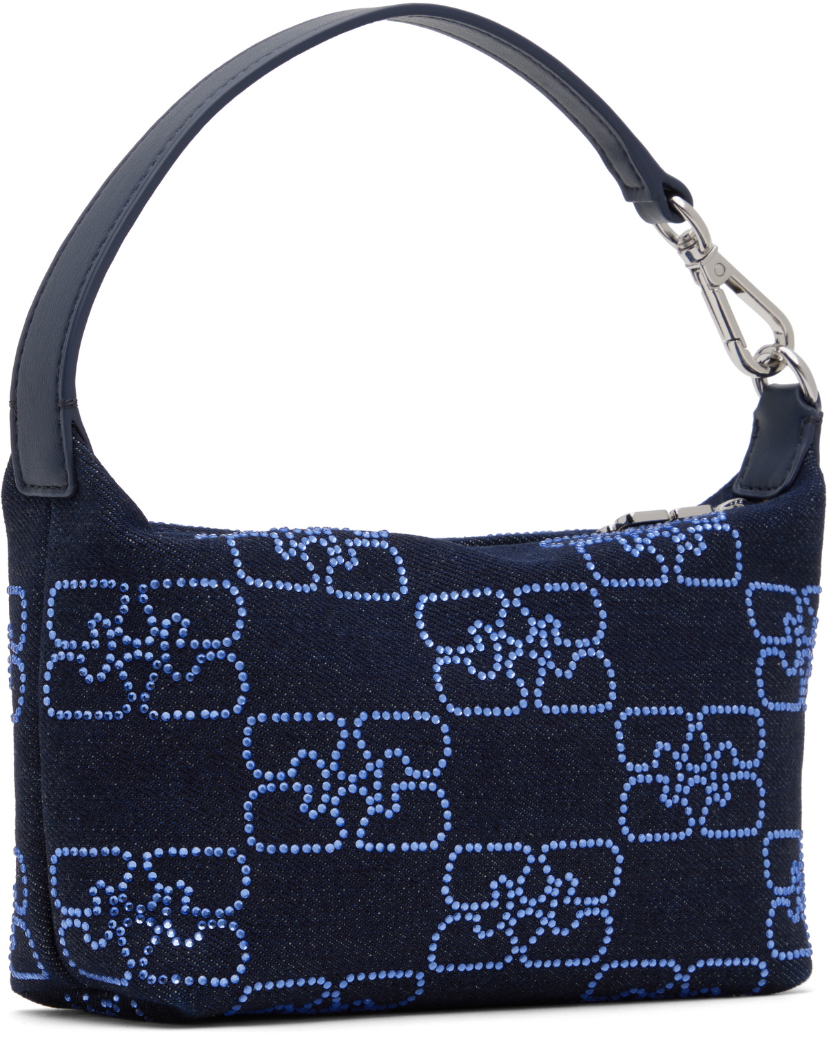 GANNI Navy Small Butterfly Denim Sparkle Bag GANNI