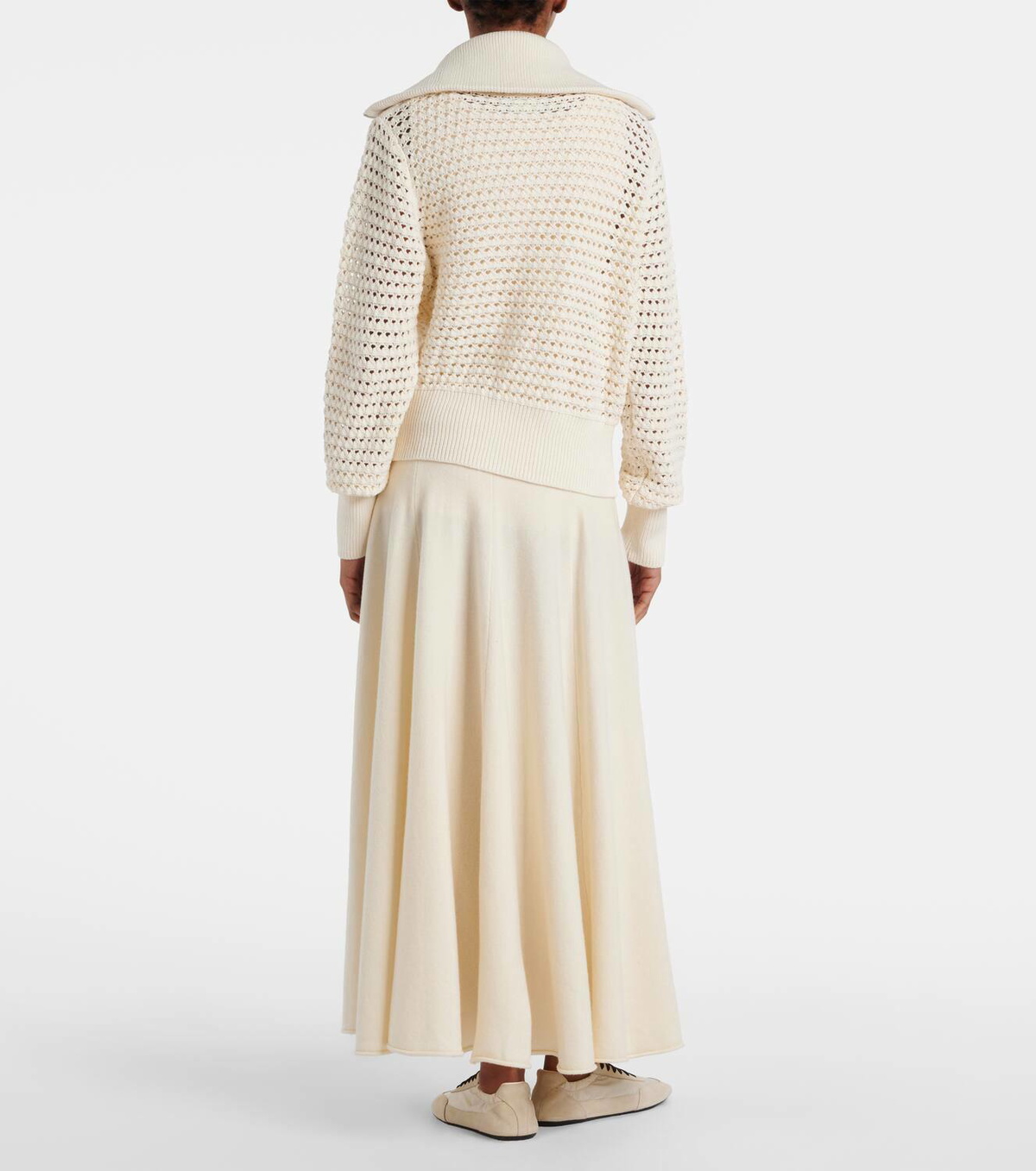 Varley Eloise open-knit cotton zip-up cardigan Varley