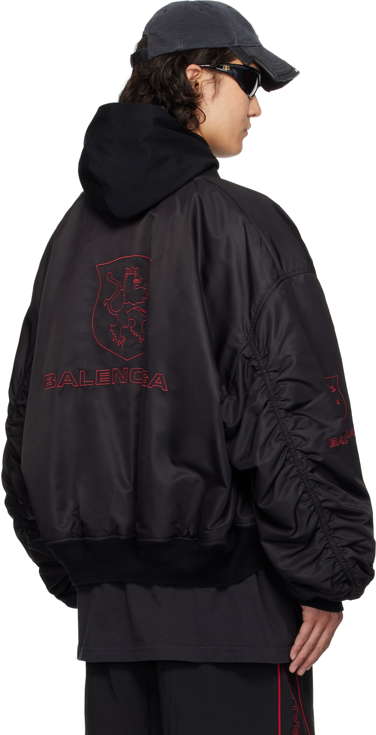 Balenciaga Black Lion Club Varsity Bomber Jacket Balenciaga