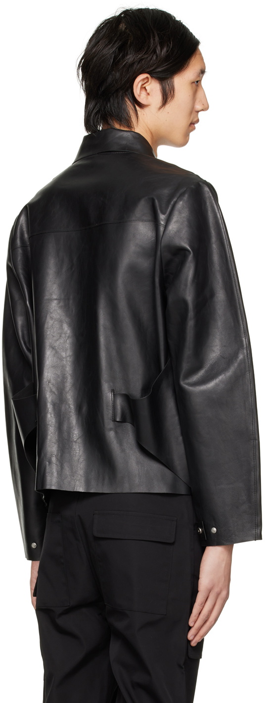 HELIOT EMIL Black Internment Leather Jacket Heliot Emil