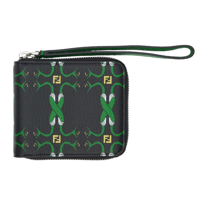 Fendi Black Snake Zip Wallet Fendi