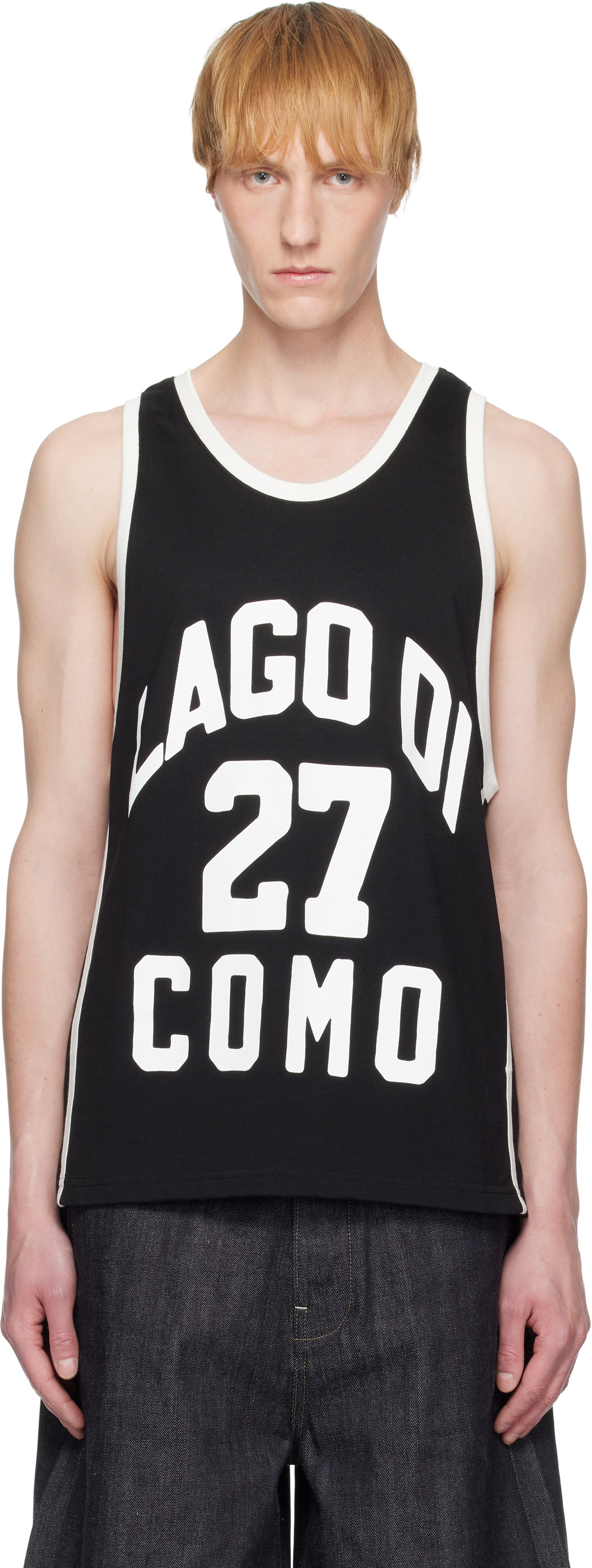 Rhude Black Como 1907 Edition Basketball Jersey Tank Top Rhude