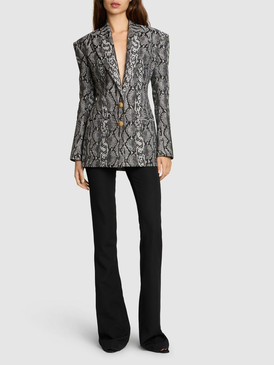 BALMAIN - Python Single Breast Fitted Jacket Balmain