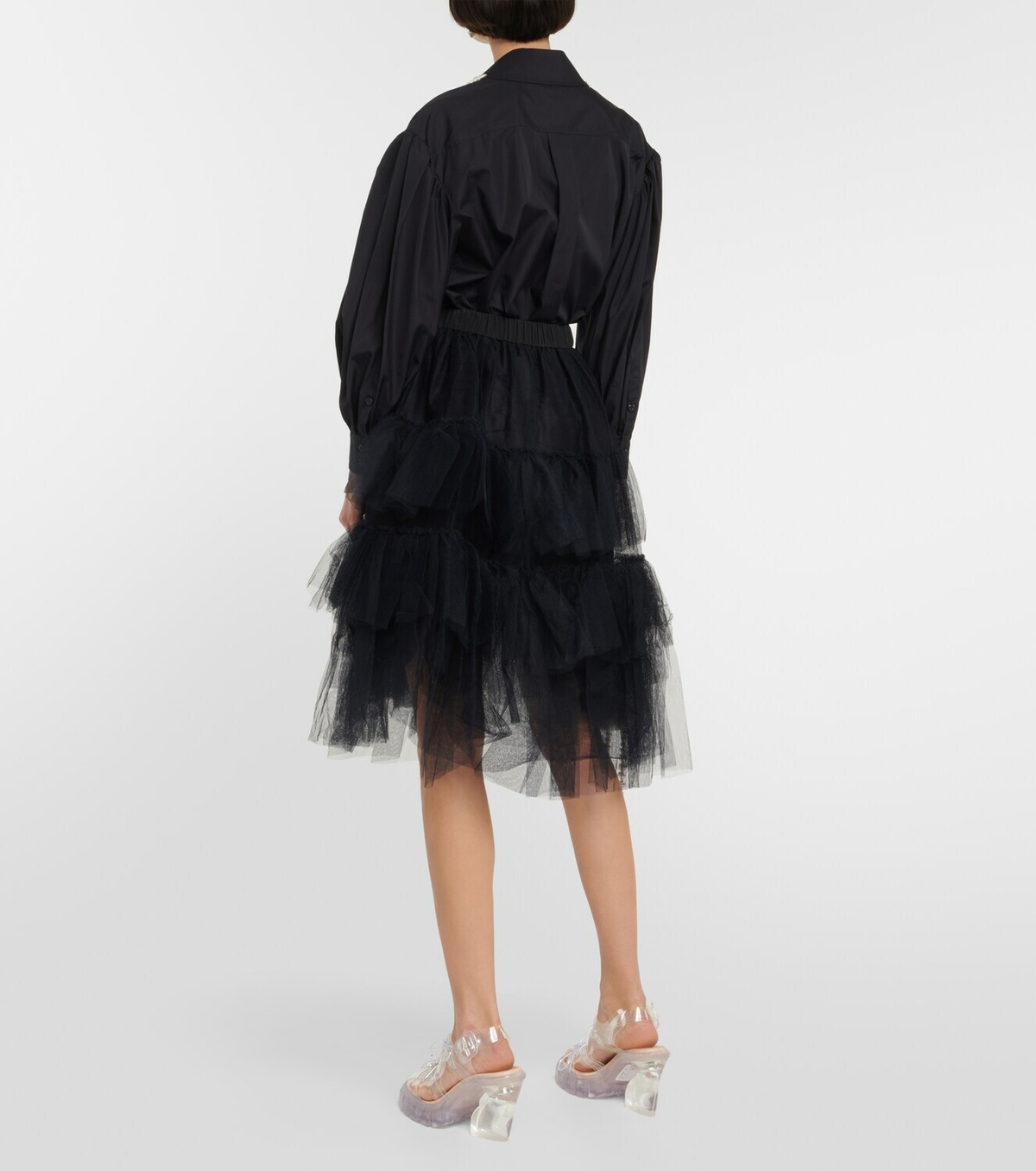 Simone Rocha Tiered tulle midi skirt Simone Rocha