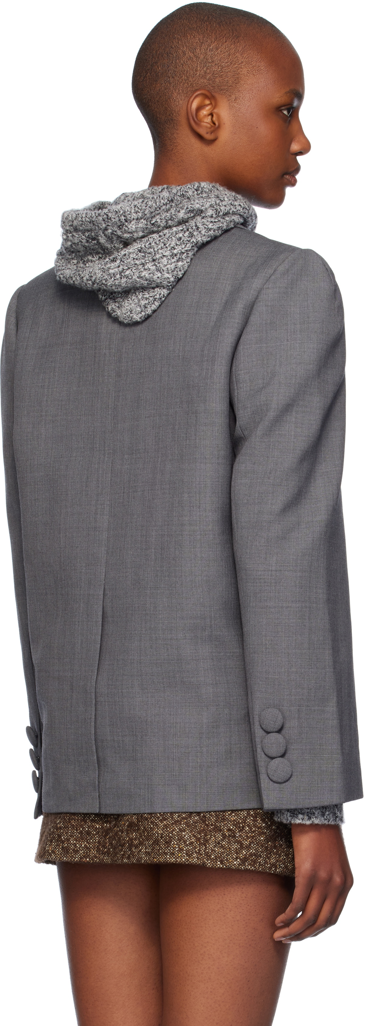 SHUSHU/TONG Gray Oversized Suit Blazer Shushu/Tong