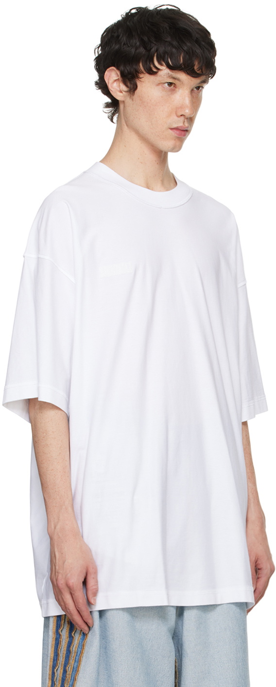 VETEMENTS White Inside Out Label T-Shirt Vetements