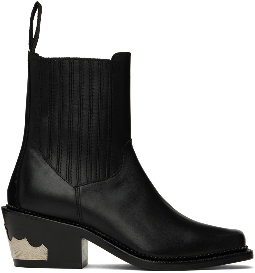 Toga Pulla Black Leather Ankle Boots Toga Pulla
