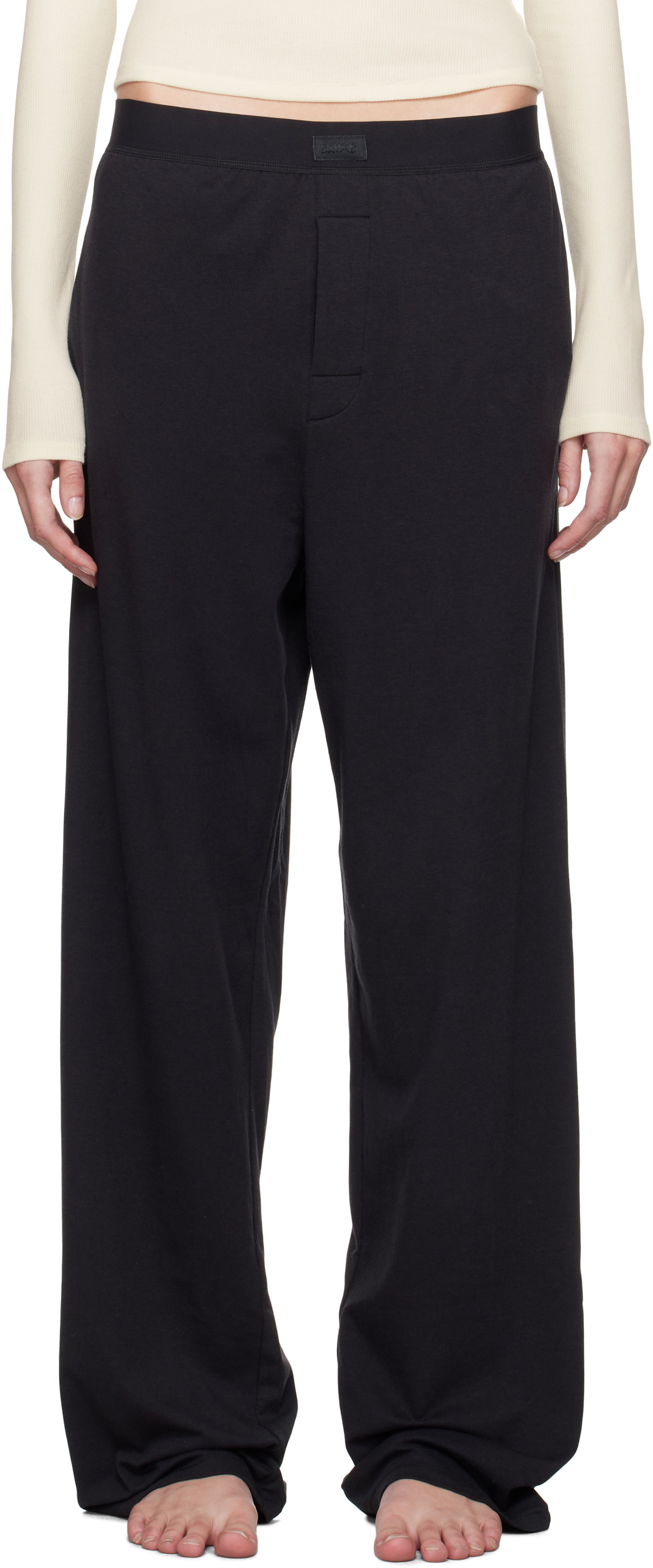 SKIMS Black Boyfriend Loose Lounge Pants SKIMS