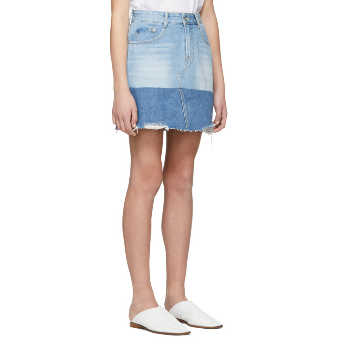 SJYP Blue Denim Two-Tone Miniskirt SJYP