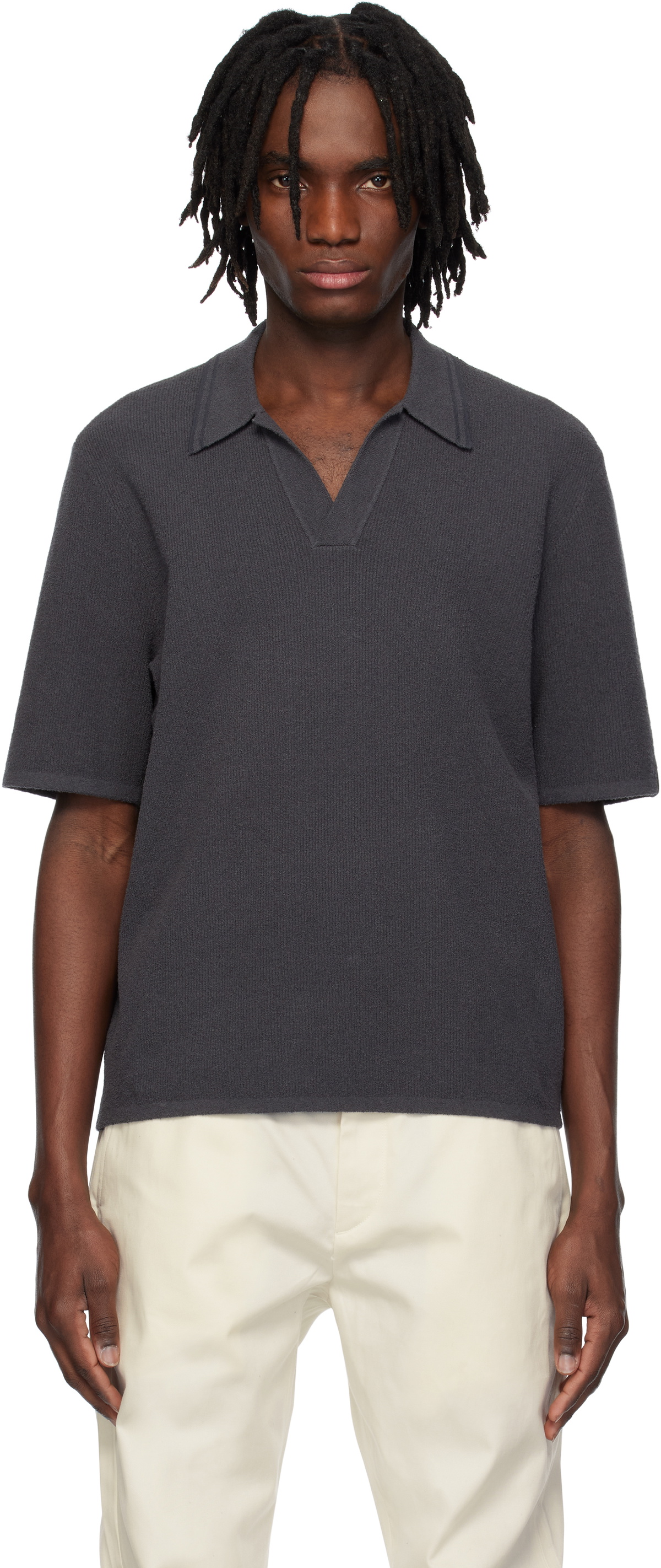 rag & bone Gray Rib Johnny Polo Rag and Bone