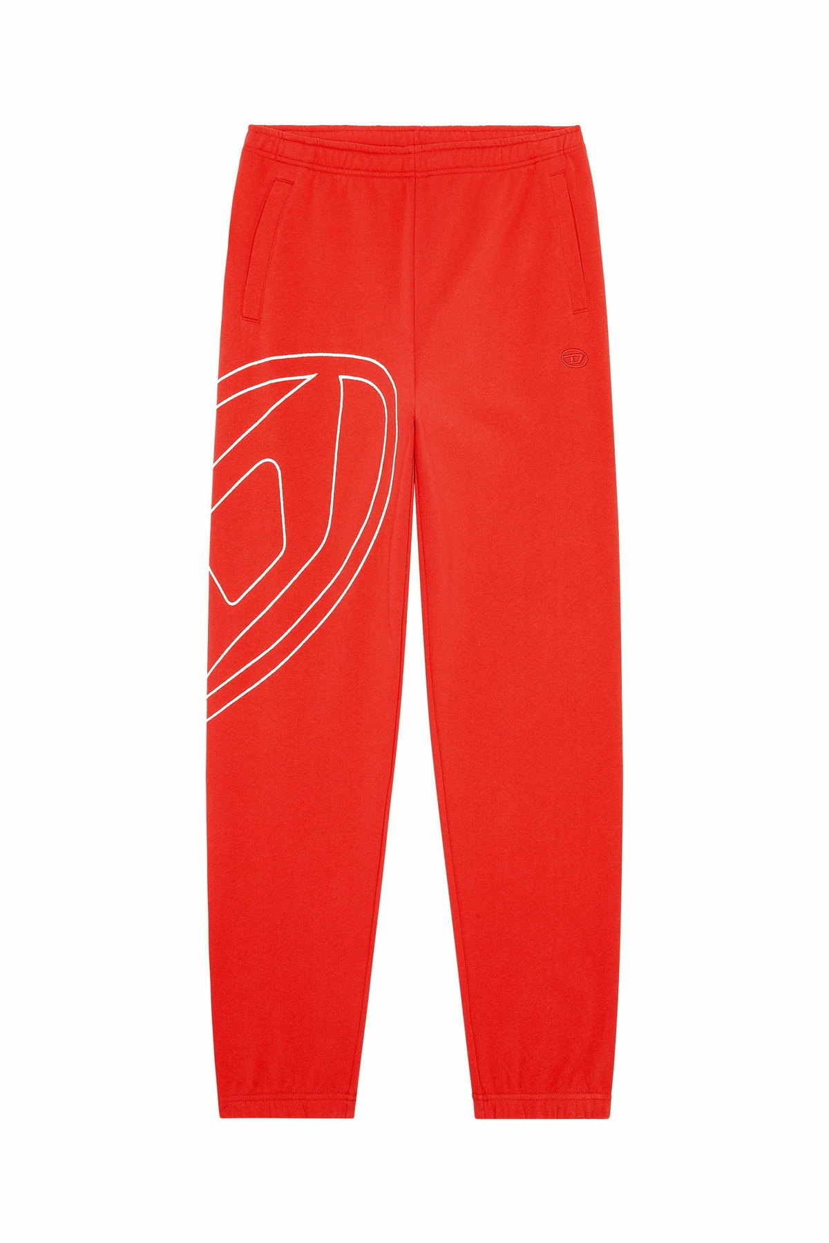 Diesel Track pants with mega oval D - Pants Mens in Red Diesel