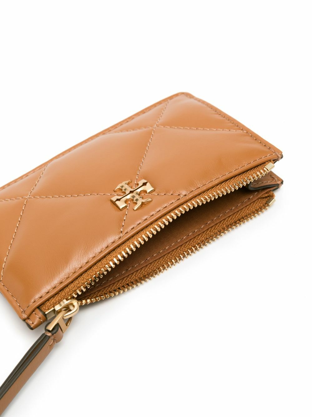Tory Burch Brown Kira Leather Card Holder Tory Burch