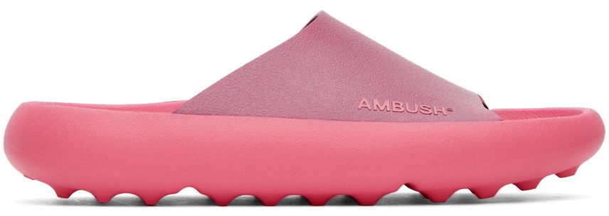 AMBUSH Pink Logo Flat Sandals Ambush