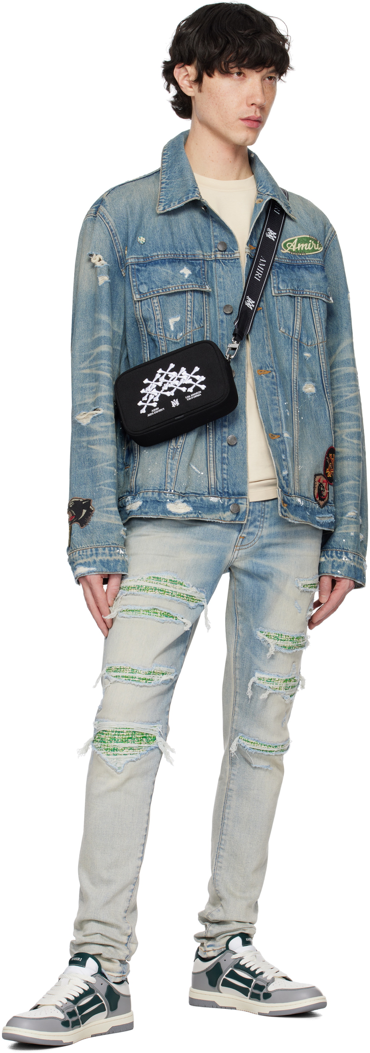 AMIRI Black Bones Stacked Camera Case Bag Amiri