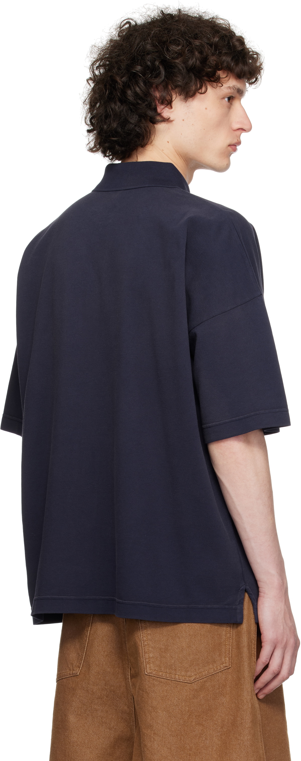 JW Anderson Navy Anchor Print Polo JW Anderson