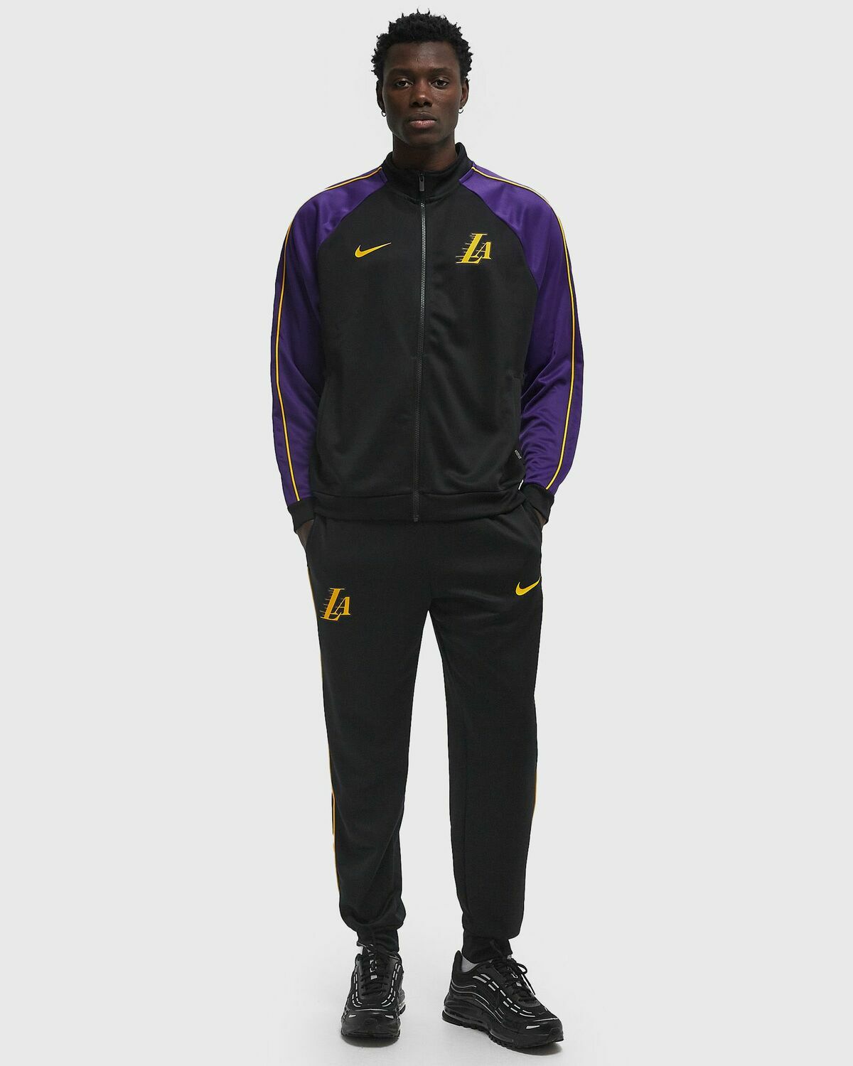 Nike LOS ANGELES LAKERS CITY EDITION NBA TRACKSUIT black/purple Mens ...