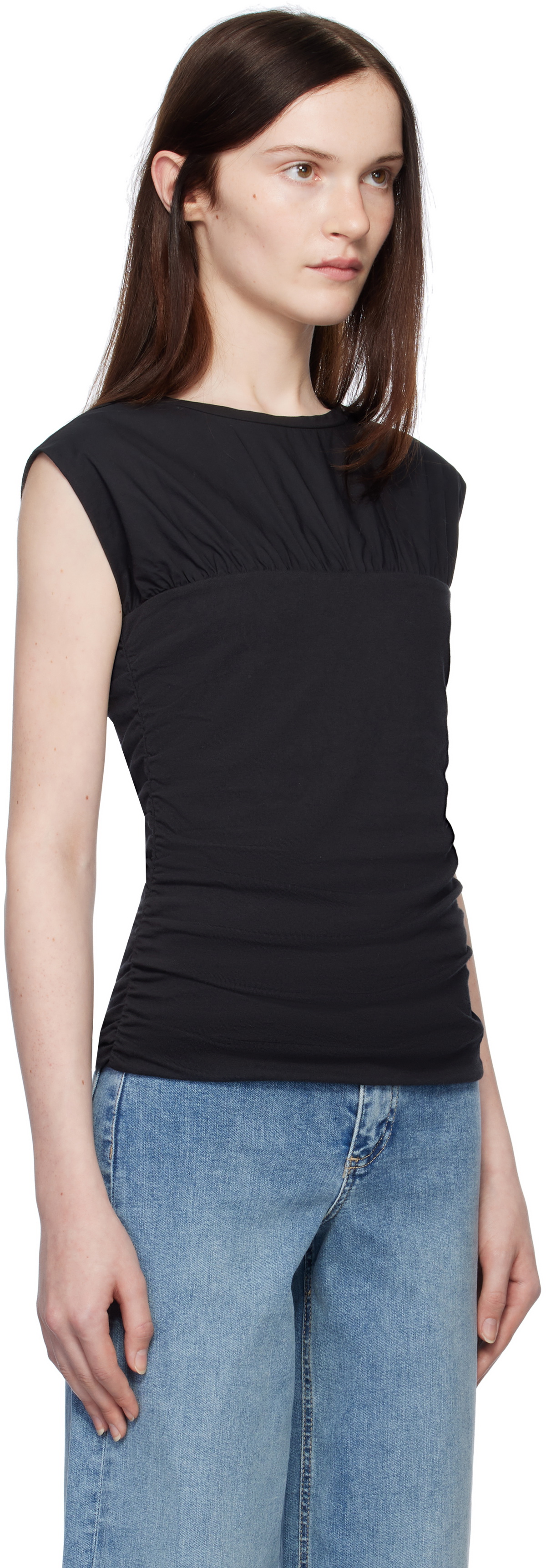 rag & bone Black Mica Banded Top Rag and Bone