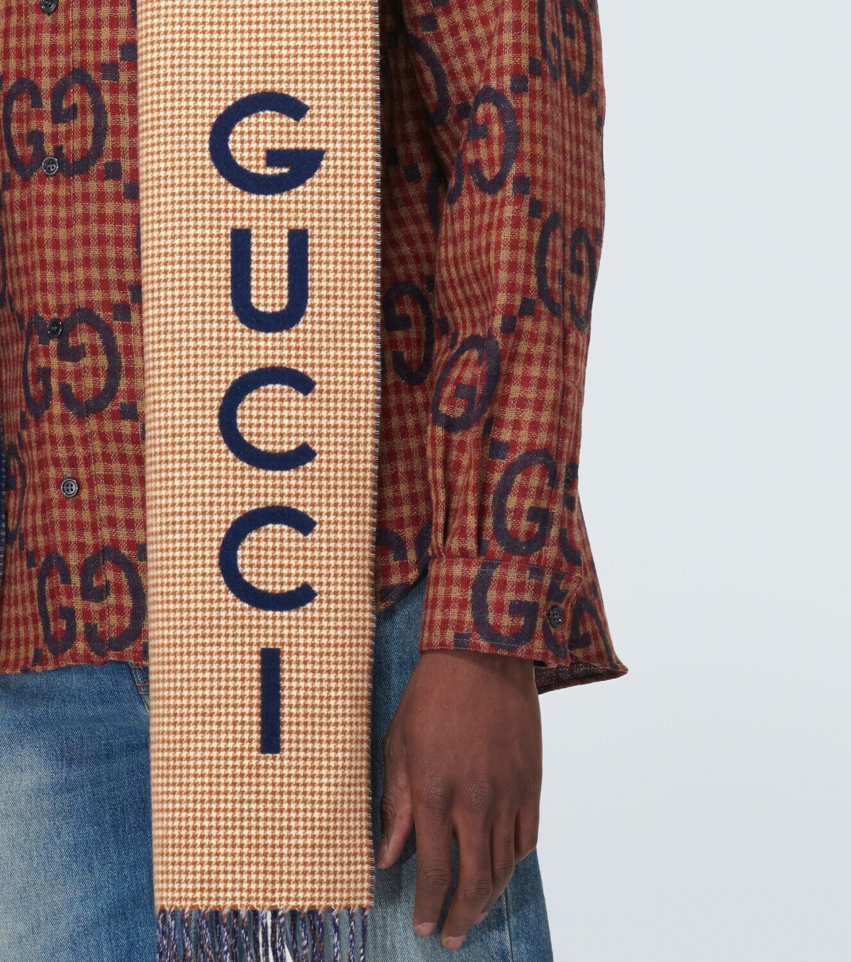 Gucci Logo wool and cashmere scarf Gucci