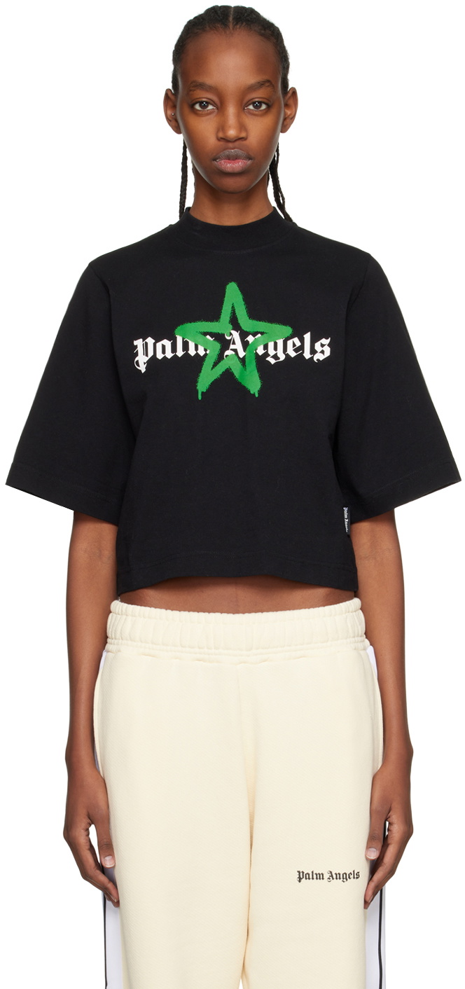 Palm Angels Black Star Sprayed T-Shirt Palm Angels