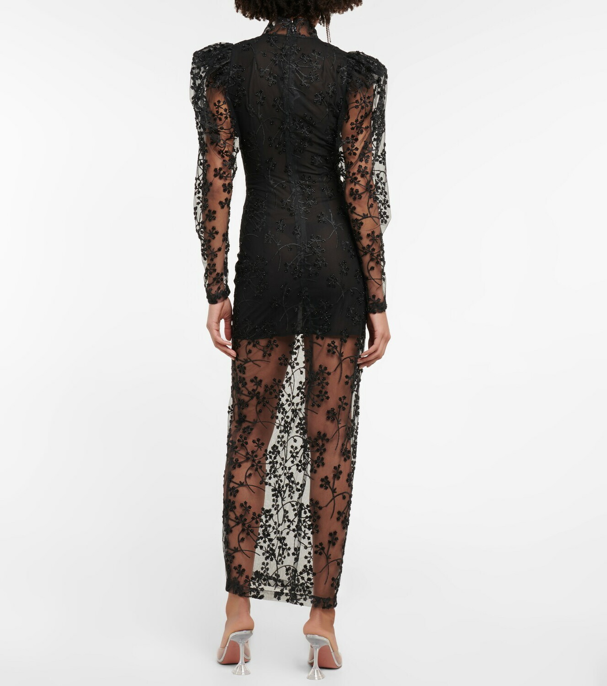 Rotate Birger Christensen High-neck floral mesh midi dress ROTATE ...