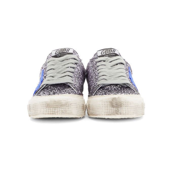 Golden Goose Grey Glitter May Sneakers Golden Goose Deluxe Brand