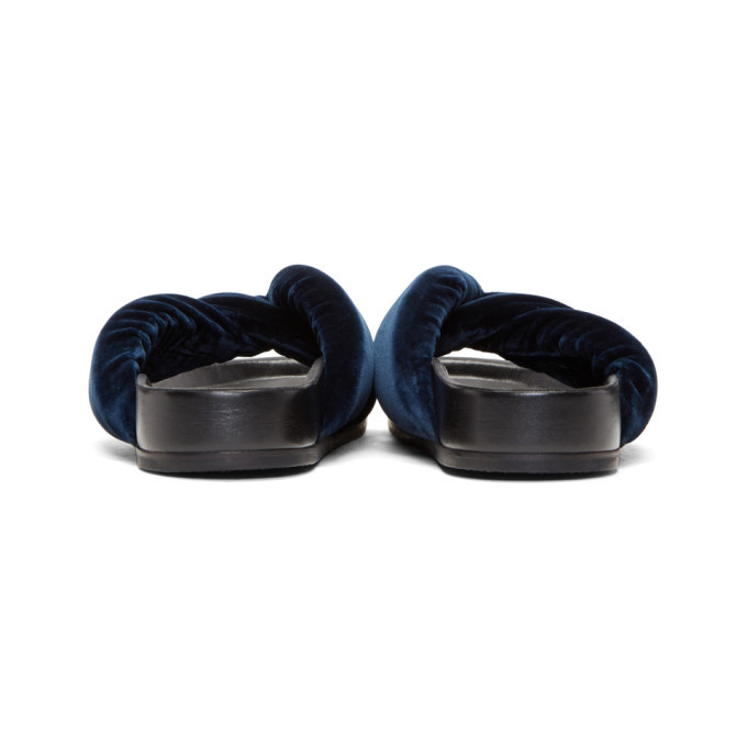 Chloe Blue Velvet Nolan Slides Chloe