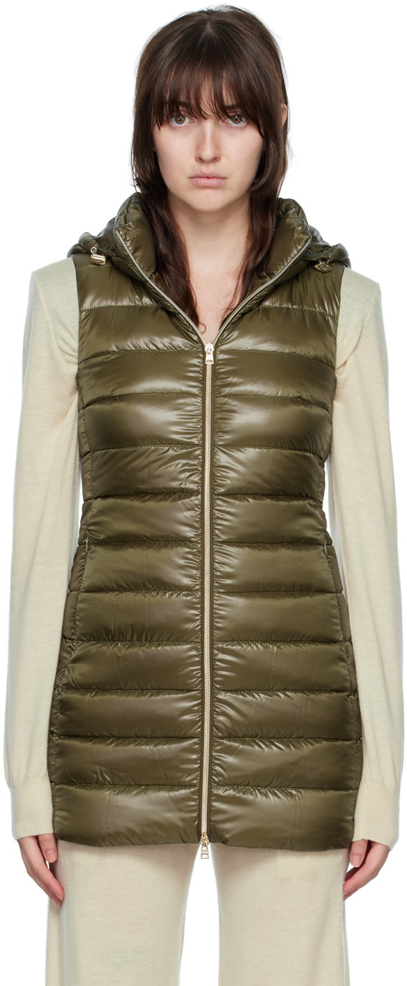 Herno Khaki Serena Down Vest Herno