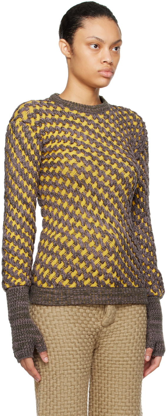 Isa Boulder SSENSE Exclusive Yellow & Taupe Cereal Sweater Isa Boulder