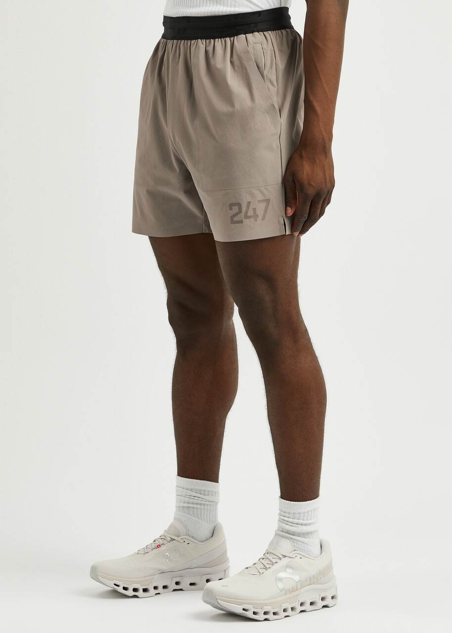 Represent 247 Printed Stretch-nylon Shorts Grey Represent