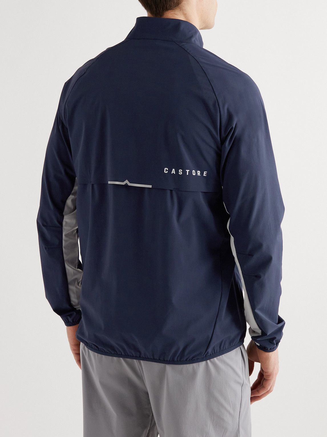 Castore - Active Logo-Print Two-Tone Stretch-Shell Jacket - Blue CASTORE