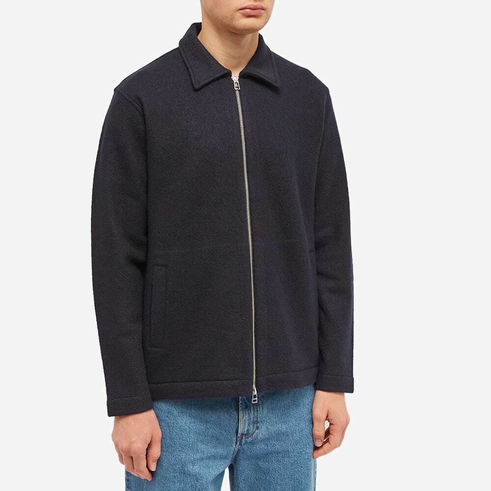 NN07 Men's Ivan Boiled Wool Zip Jacket in Navy Blue NN07