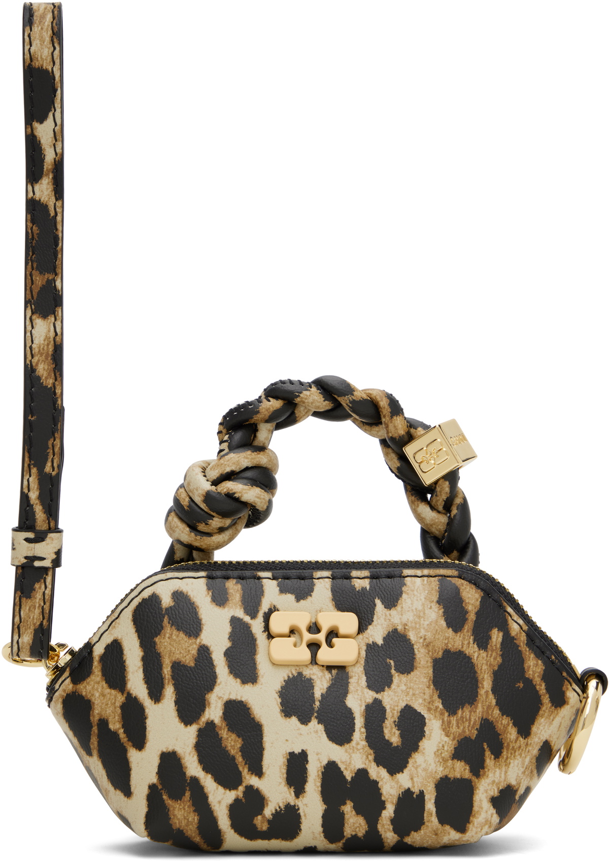 GANNI Brown Leopard Nano Bou Bag GANNI
