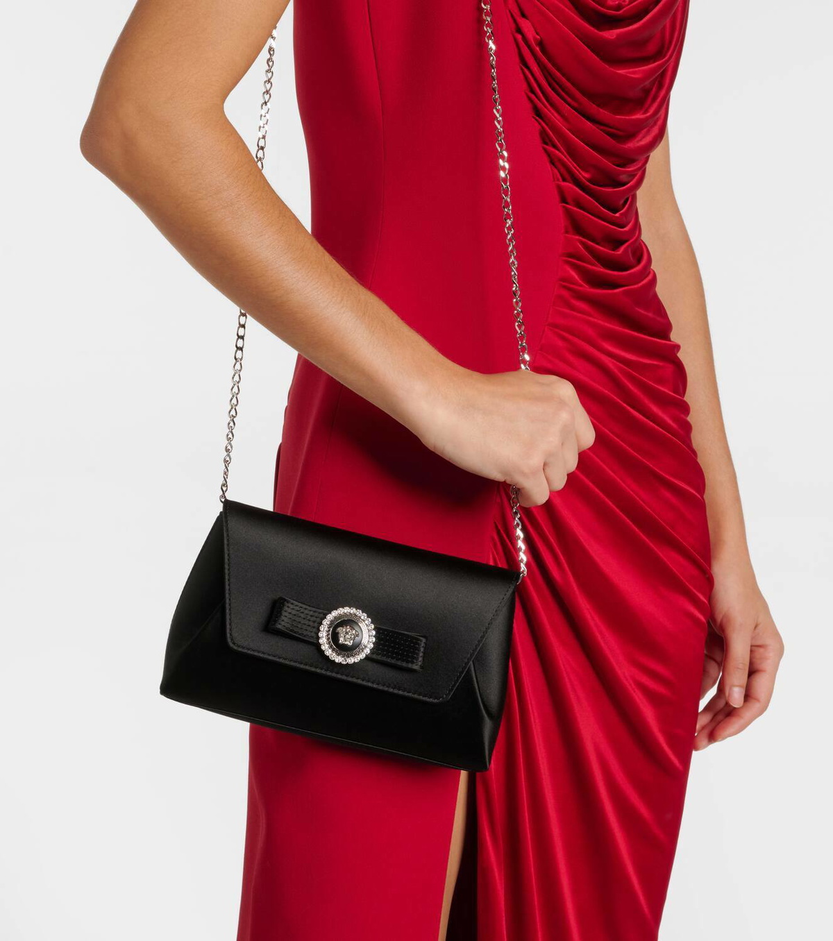 Versace Gianni Ribbon Small satin clutch Versace