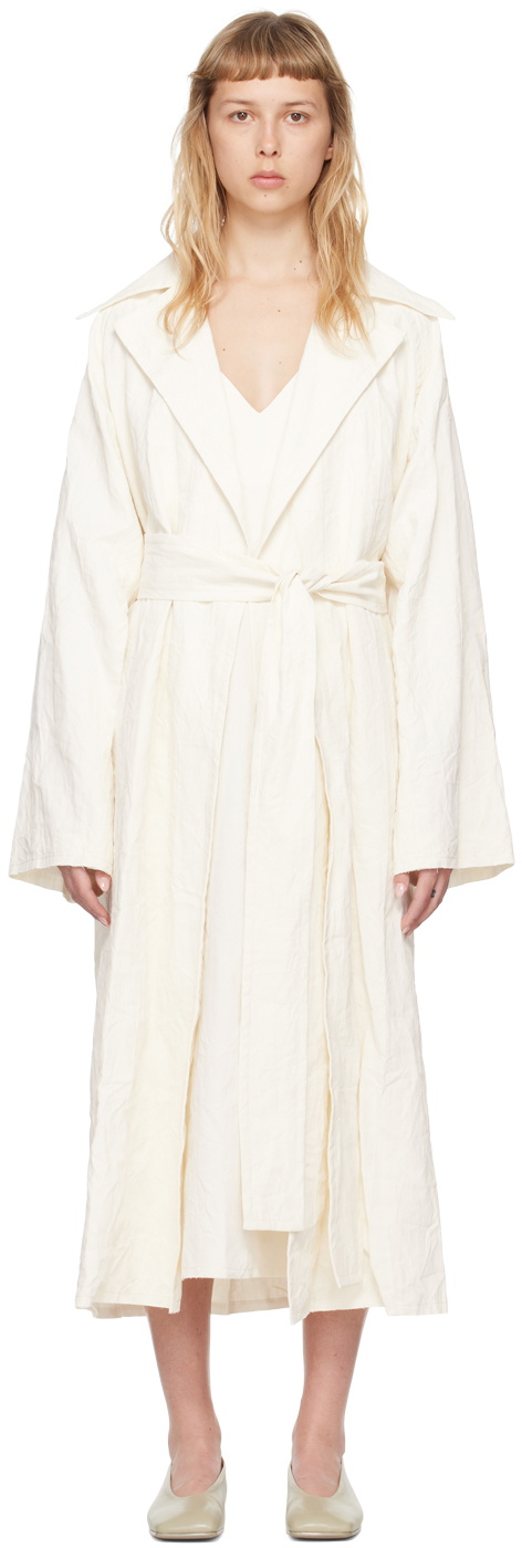 Quira SSENSE Exclusive Off-White Duster Coat