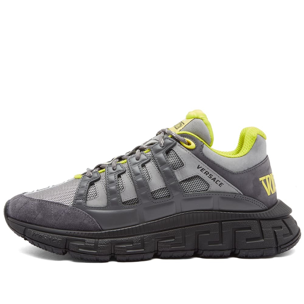 Versace Men's Trigreca Sneakers in Grey/Yellow Versace