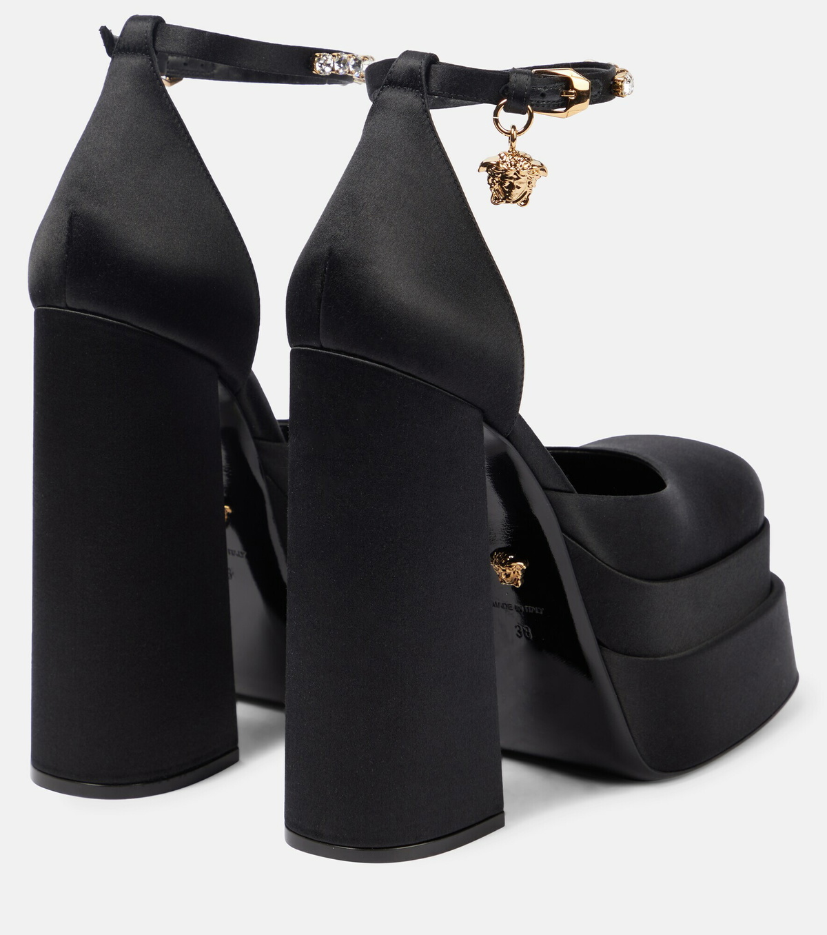 Versace - Medusa Aevitas satin platform pumps Versace
