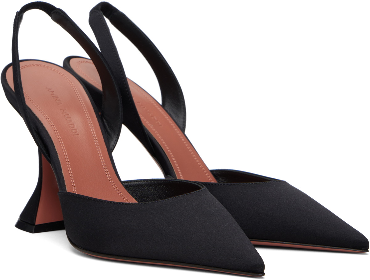 Amina Muaddi Black Holli 95 Sling Heels Amina Muaddi