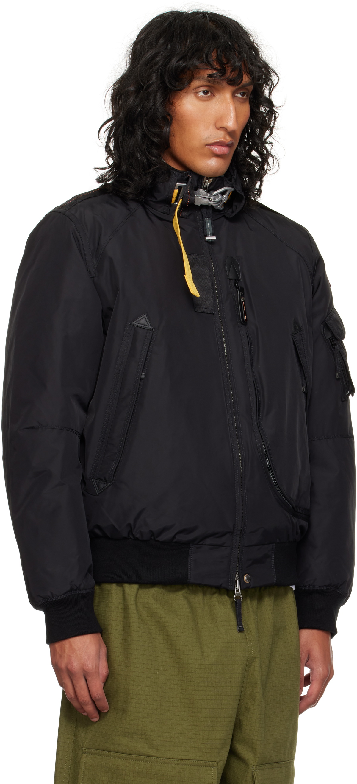Parajumpers Black Down Bomber Jacket Parajumpers