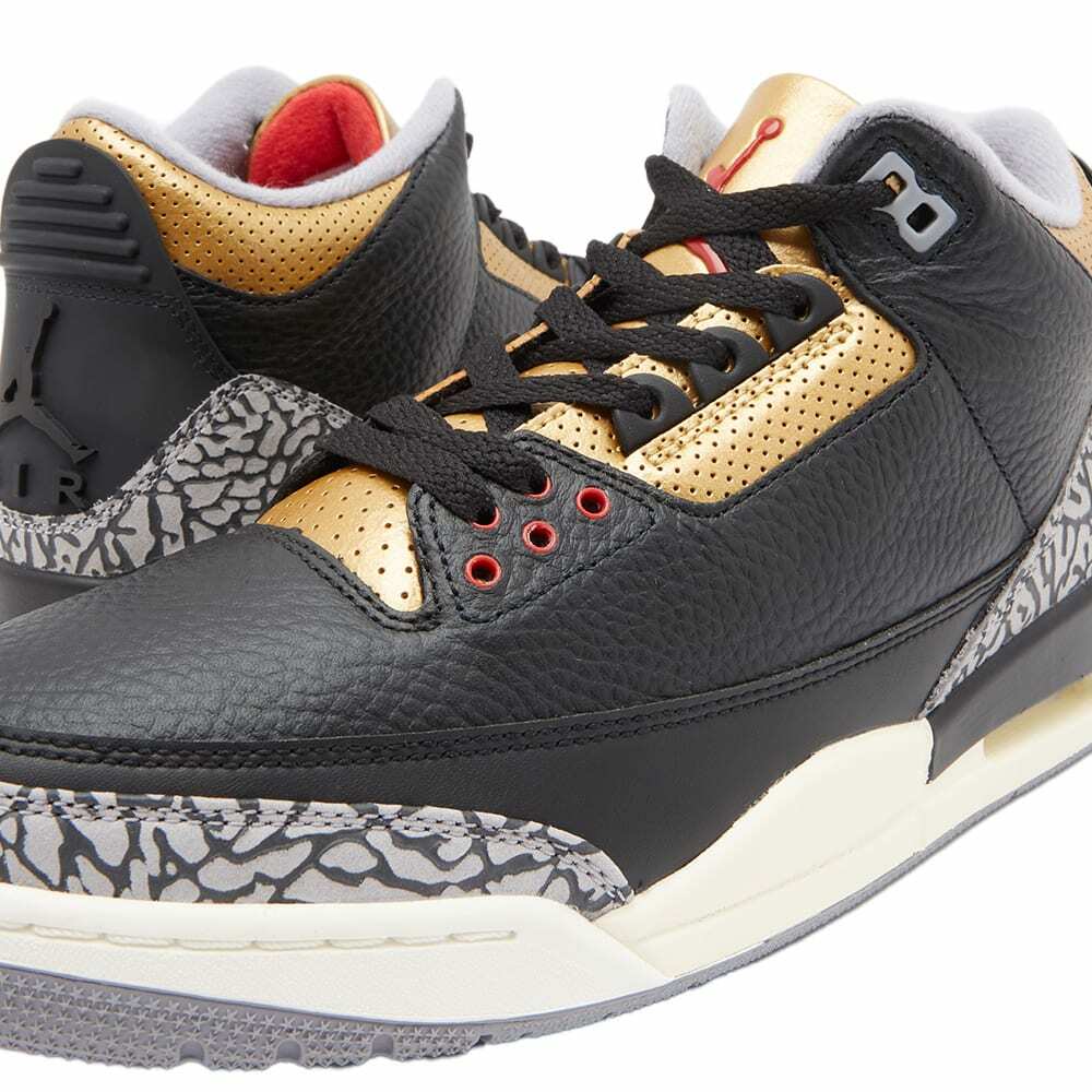 Air Jordan Men's 3 Retro W Sneakers in Black/Fire Red/Grey Nike Jordan ...