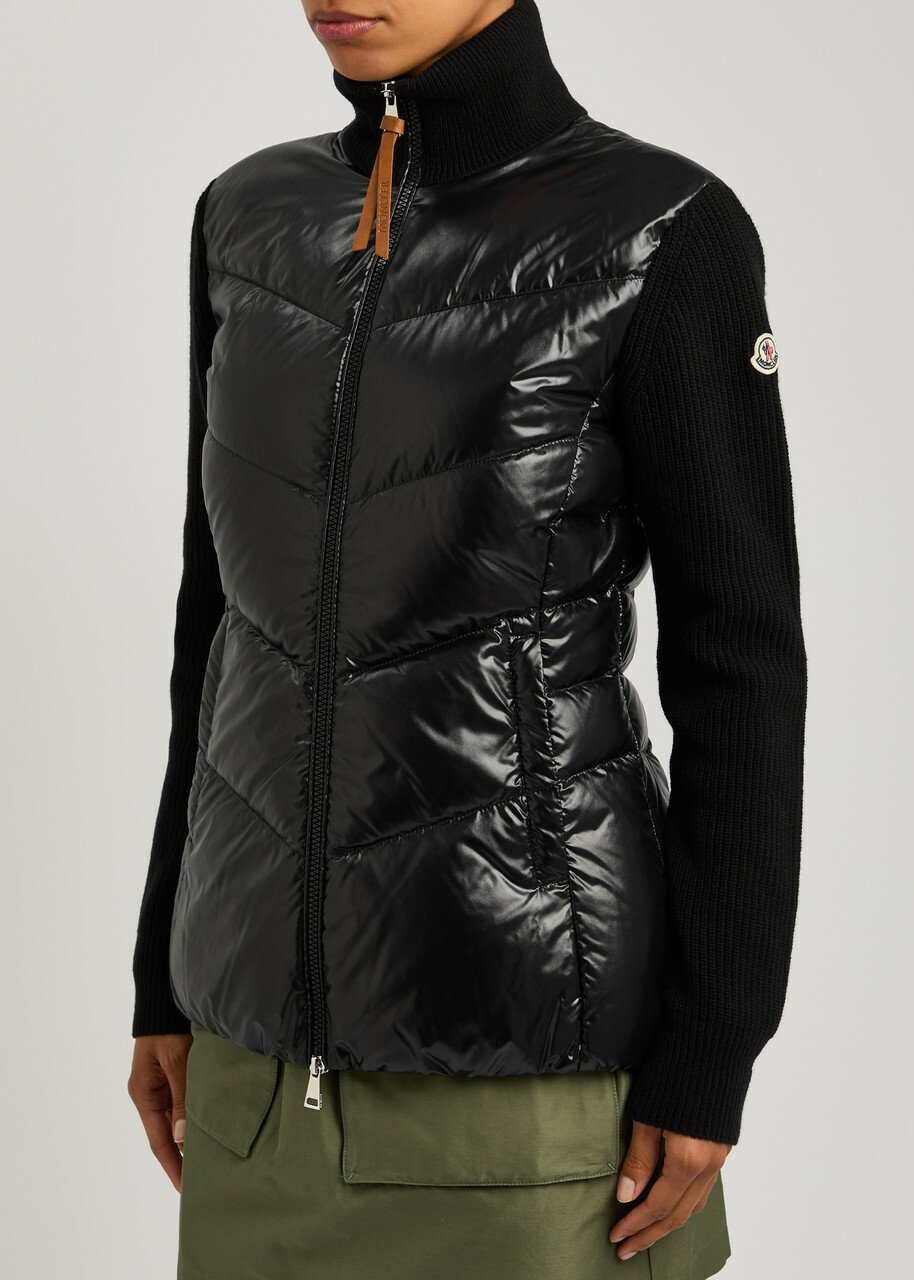 Moncler Quilted Nylon and Wool Jacket Black Moncler