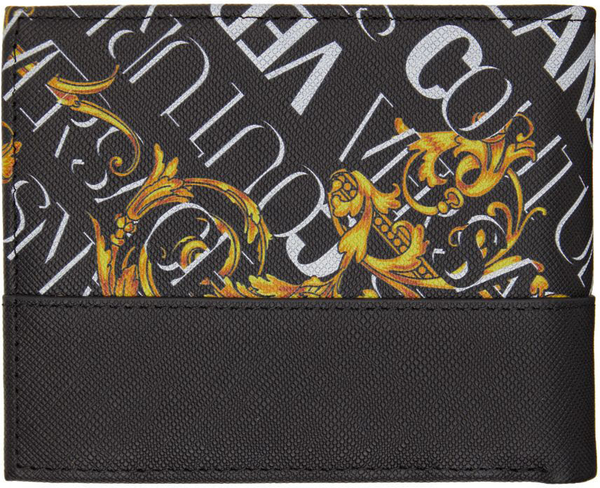 Versace Jeans Couture Black Regalia Baroque Bifold Wallet Versace