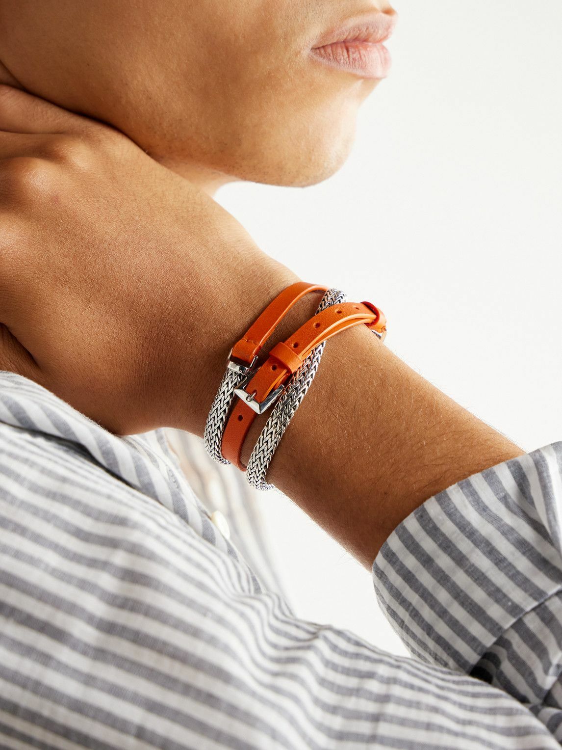 John Hardy - Icon Silver and Leather Wrap Bracelet John Hardy