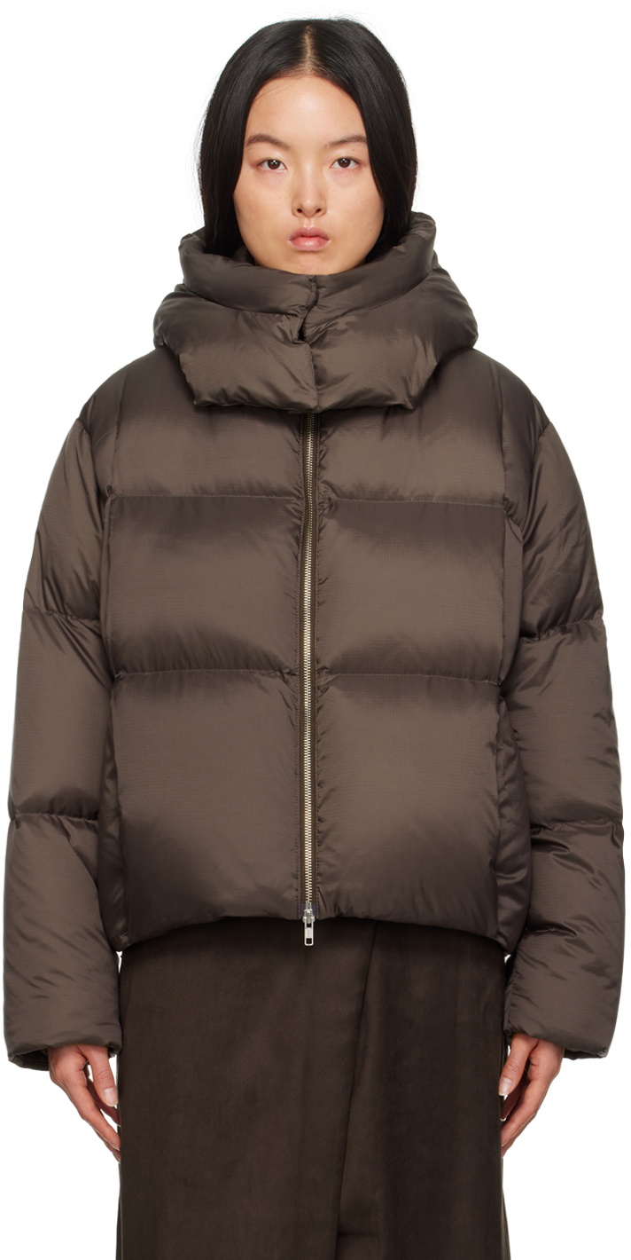 Youth Brown Oversized Down Jacket Youth Club