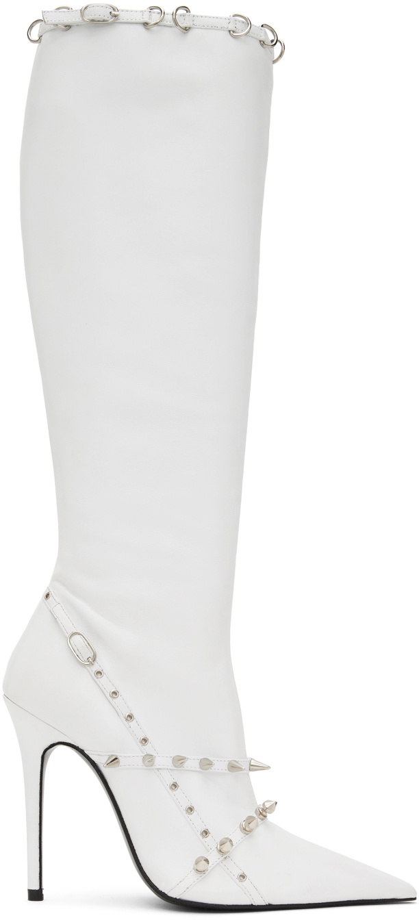 Abra White Spike Boots ABRA