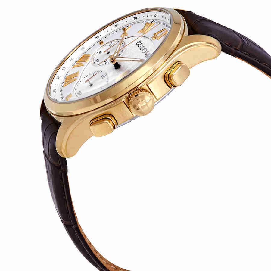 Bulova Classic White Textured Dial Mens Chronograph Watch 97B169 Bulova