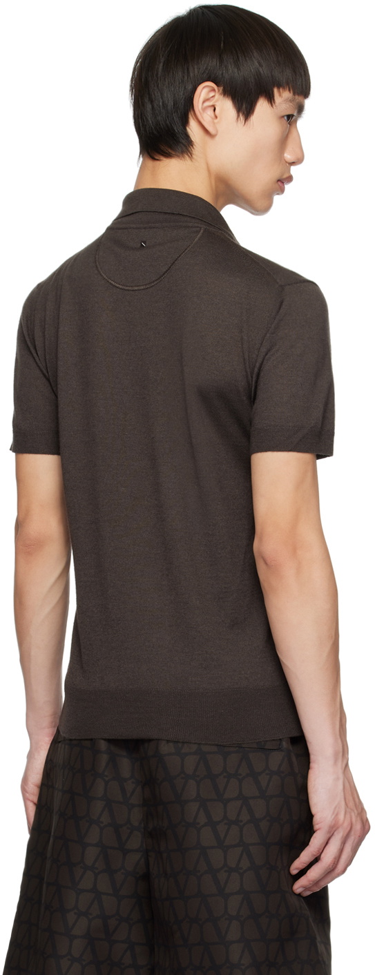 Valentino Brown Buttoned Polo Valentino