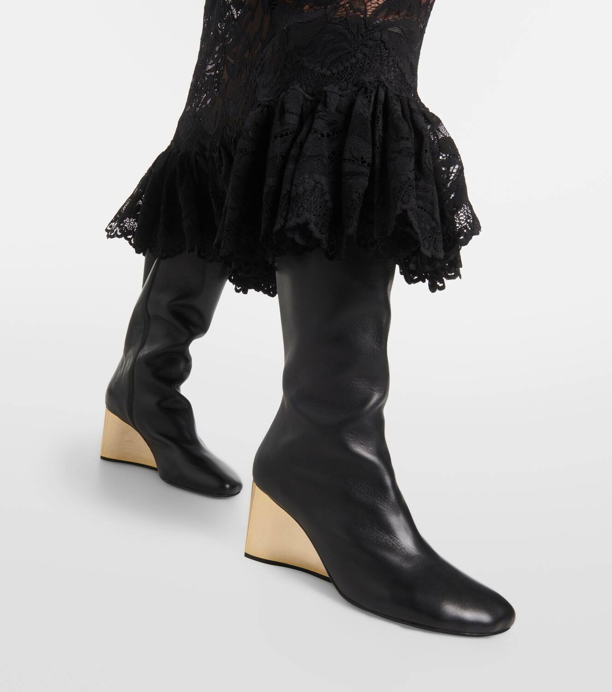 Rabanne Leather wedge boots Paco Rabanne