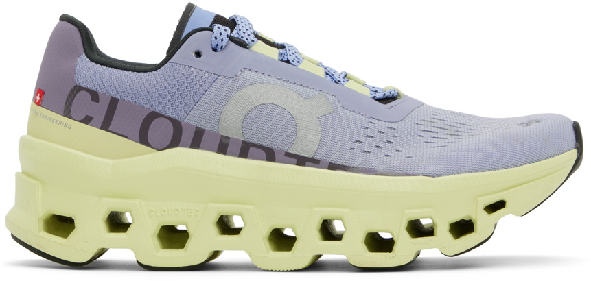On Purple & Yellow Cloudmonster Sneakers On