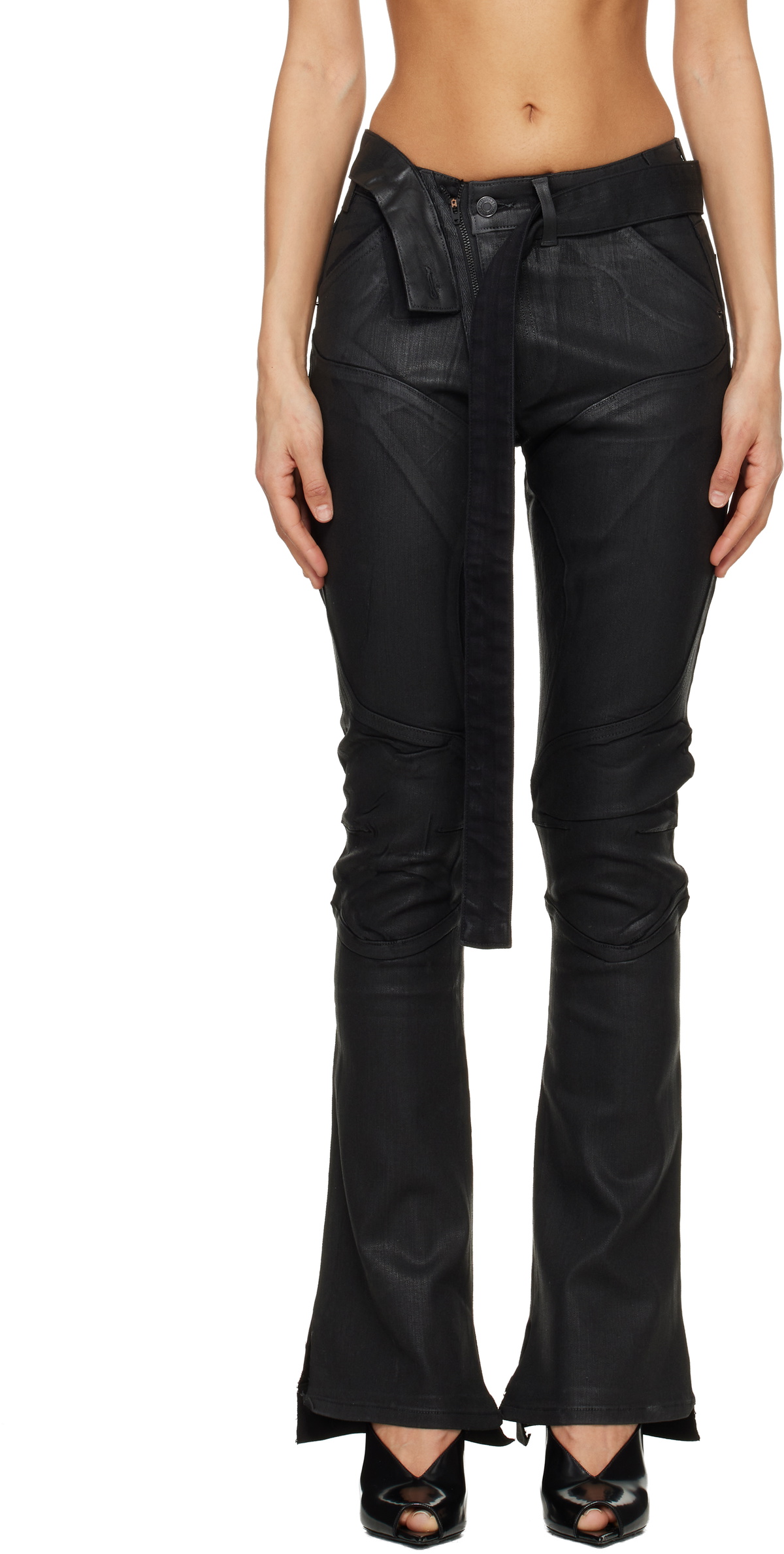 Ottolinger Black Glazed Mulitline Jeans Ottolinger